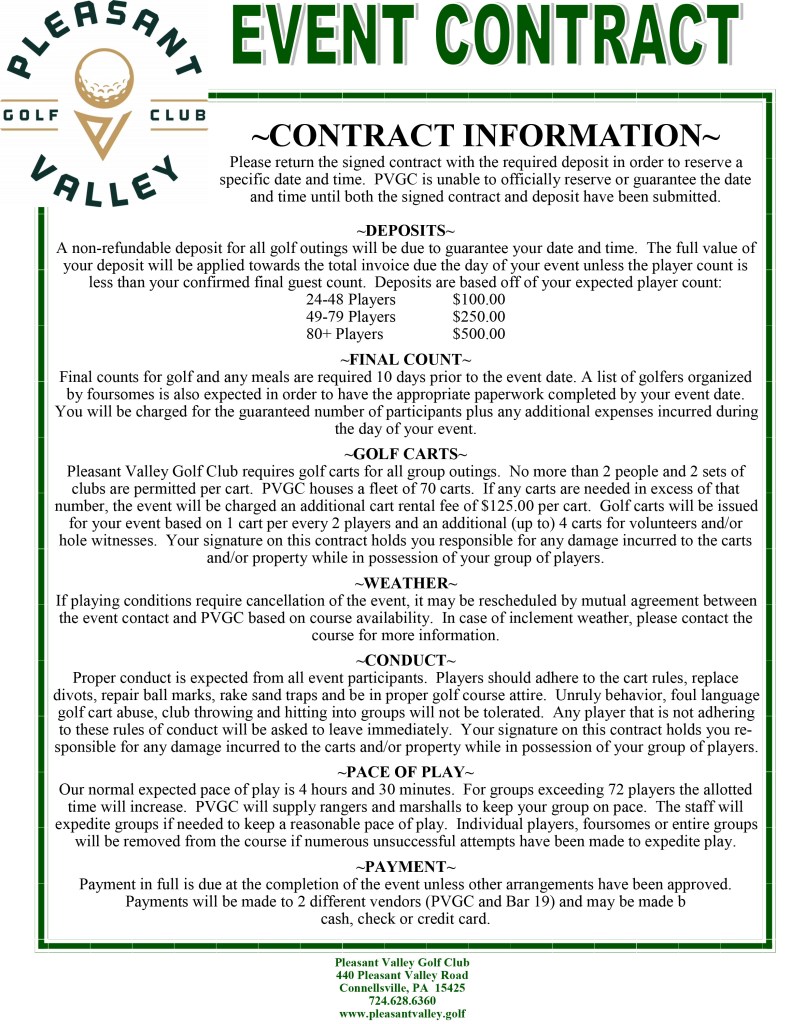Golf Outing Info